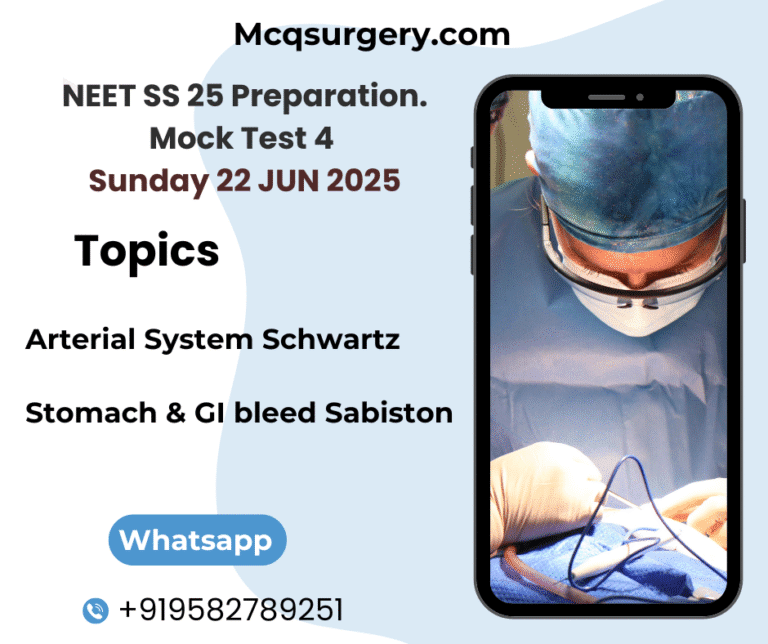 NEET SS Surgery Preparation – Mock tests – Surgery MCQS